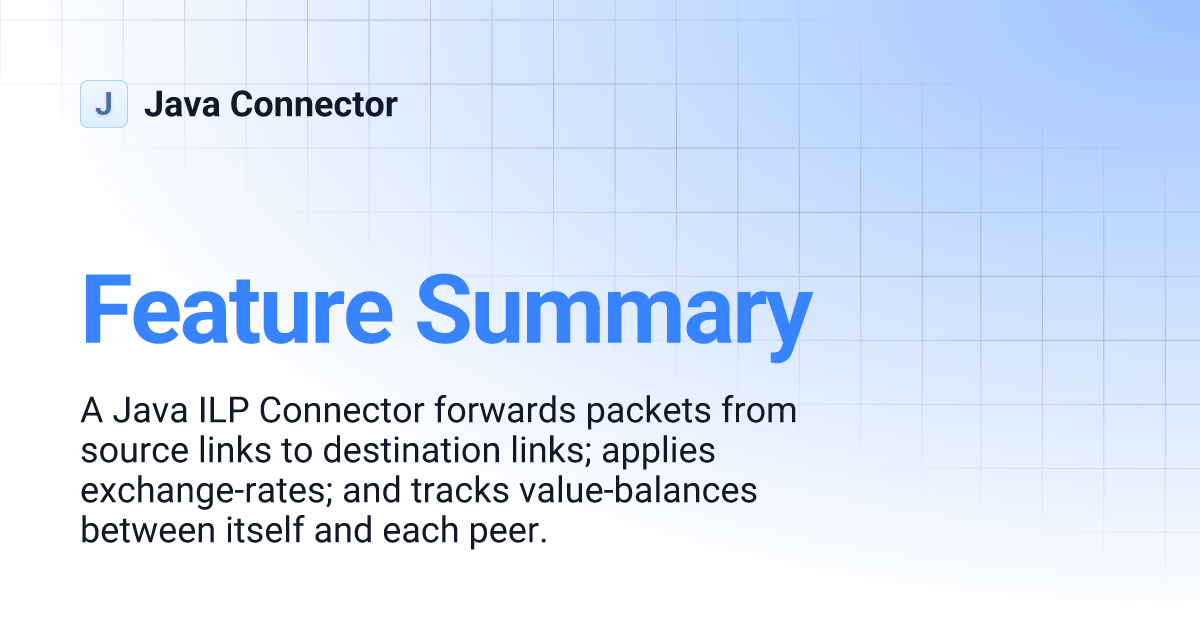 Feature Summary | Java Connector